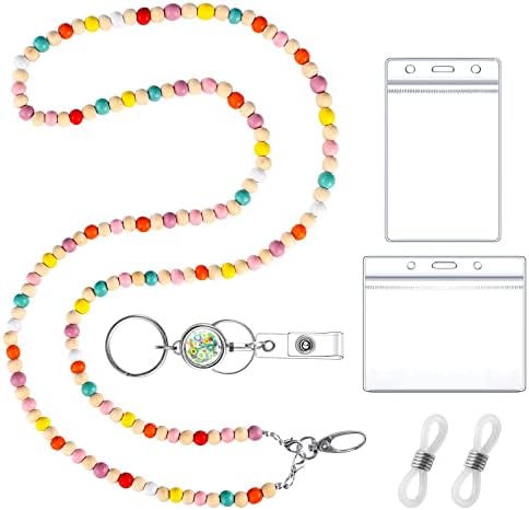 Amazon.com : Sruchy Lanyards for ID Badges, Boho Beaded Colorful ...