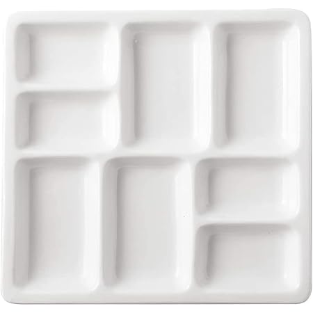 Amazon.com: 8-Well Porcelain Artist Paint Palette, Mixing Ceramic ...
