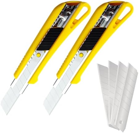 Utility Knife Box Cutter Retractable, 18mm Box Cutter Retractable Heavy ...