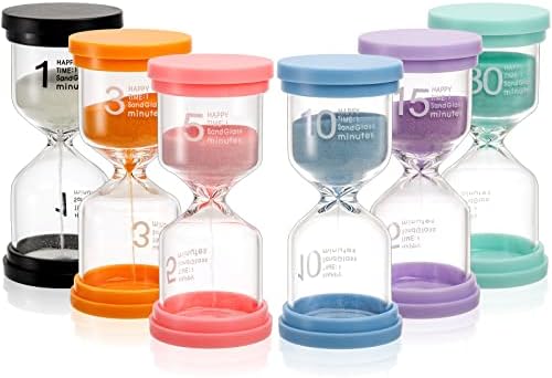 Amazon.com: Sand Timer 6 Colors Hourglass 1/3/5/10/15/30 Minutes ...