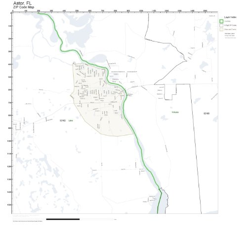 ZIP Code Wall Map of Astor, FL ZIP Code Map Laminated: Amazon.com ...