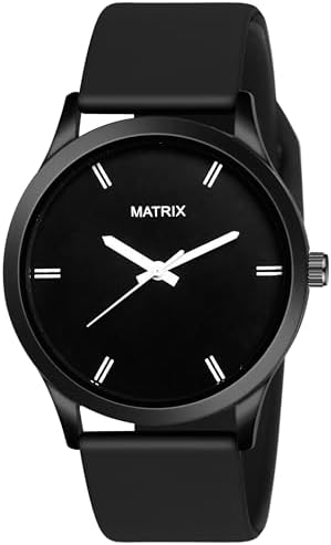 Matrix Shabby Black Dial with Softest Silicone Strap Analog Watch for ...