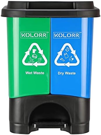 AIR O MATIC 2 In 1 Dustbin - Dry Waste and Wet Waste Step-On Dustbin ...