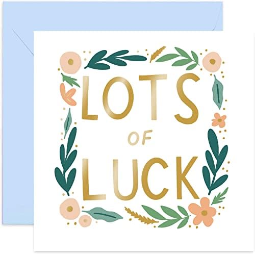 Amazon.com : Old English Co. Floral Wreath Lots of Luck Card - Pastel ...