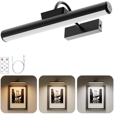 Picture Light Battery Operated, 13in Wireless Art Light for Paintings ...