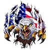 Amazon.com - Eagle Ripping Through American Flag Background Decal ...