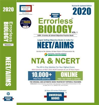 Buy Errorless Chemistry NEET/AIIMS - 2020 by Universal Books (Set of 2 ...