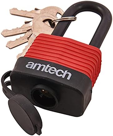 Amtech T0760 40mm Long Shackle Weatherproof Padlock, Outdoor Padlock, 4 ...