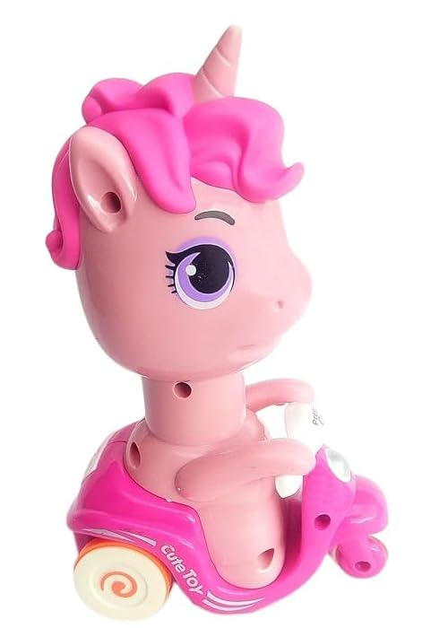 Buy Cute Unicorn Pressure Scooty Car Play Set Press and Go Friction ...