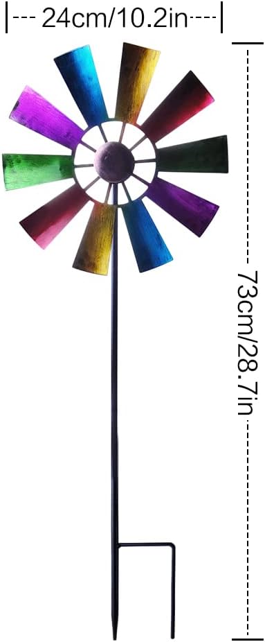 QMCAHCE Retro Garden Wind Spinner Dual Direction 360 Degree Rotation ...