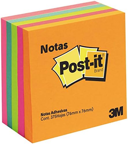 Post-it Notas Adhesivas, Colección Capetown, 7.6cm x 7.6 cm, 5 pads, 75 ...