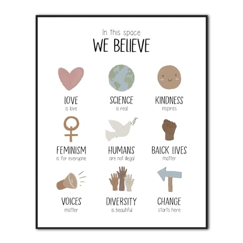 Amazon.com: Inspirational Diversity Wall Art, In This Space We Believe ...