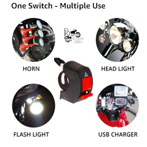 FLIGHT AUTO PARTS Universal Bike Hazard Flasher and On /Off Handle ...