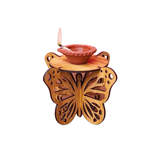 Buy Cross Art Diya Stand Wooden Traditional Deepam Stand Handcrafted ...