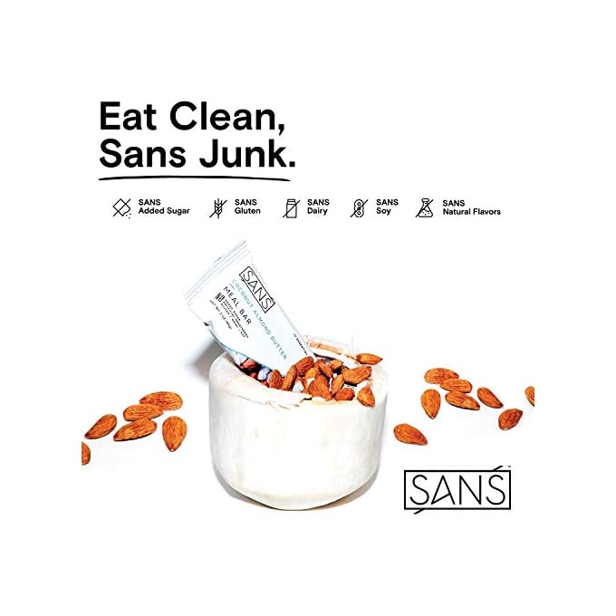 SANS Coconut Almond Butter Meal Replacement Protein Bar | All-Natural ...