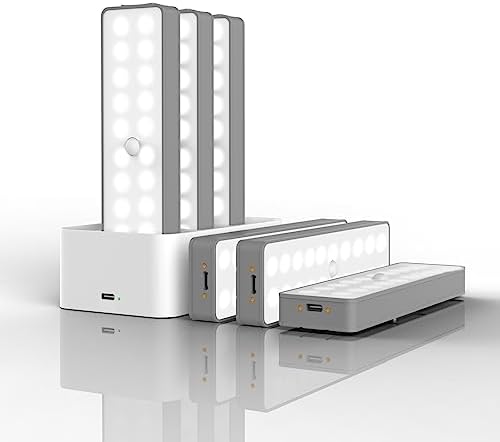 Under Cabinet Lights with Charging Station 20 LED Closet Lighting 6Pack ...