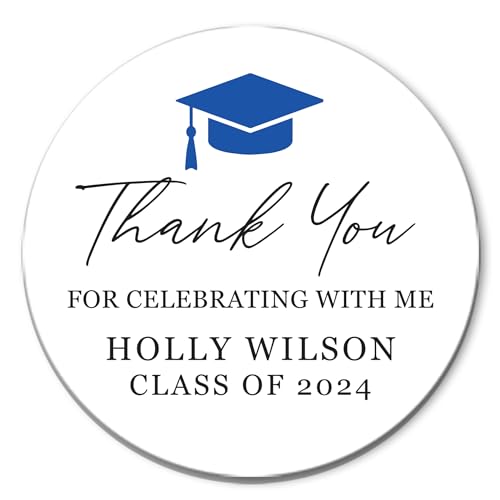 Amazon.com: Modern 2024 Graduation Thank You Stickers for Favors or ...