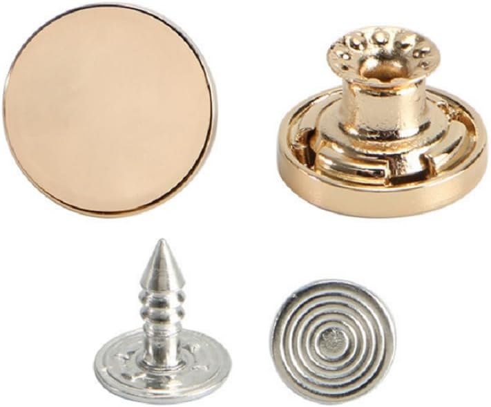 Amazon.com: 10Pcs Jeans Buttons - Metal Flat Jeans Replacement Buttons ...