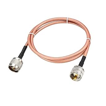 uxcell Low Loss RF Coaxial Cable Connection Coax Wire RG-142 N Male to PL-259 UHF Male 120cm ...