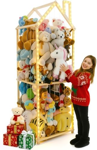 Amazon.com: PUTSKA Extra Large Stuffed Animal Storage Zoo - Wooden ...