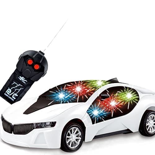 3D Light Fast Speed Modern 2 Function Remote Control Racing Car Toy for ...