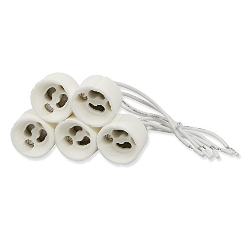 Electop GU10 Socket Adapter Ceramic Lamp Holder GU10 Base Wire ...