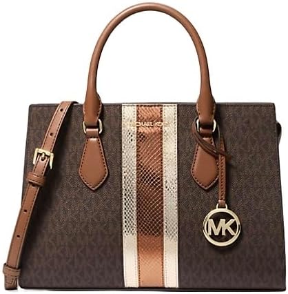 Brandclub - Michael Kors Sheila Medium Signature Logo and Metallic ...