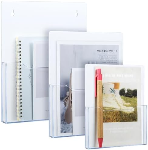 Amazon.com : Glenmal 3 Pcs Acrylic Magnetic File Holder Magnetic Wall ...