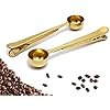 Amazon.com: Coffee Scoop Clip - 2 PACK - GOLD - Coffee Spoon Clip - Tea ...