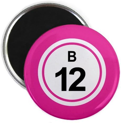 Amazon.com: Bingo Ball B12 TWELVE Pink 2.25 inch Fridge Magnet : Home ...
