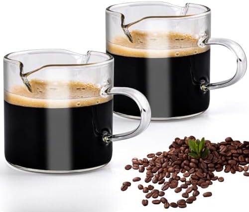 Amazon.com | Glass Espresso Cups Set of 4 - Double Walled Espresso Cups ...