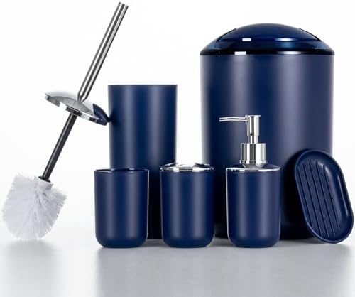 Amazon.com: WPM 4 Piece Ceramic Bathroom Accessories Set - Navy - Our ...