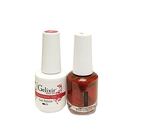 Amazon.com : Gelixir matching color gel & nail lacquer Red Shimmer ...