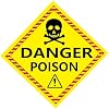 Amazon.com: Poison Skull and Crossbones Danger Poison Sign Stickers,4 ...