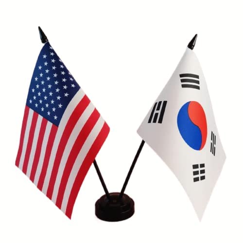 Amazon.com: Zigvert US American South Korea Friendship Table Flag, USA ...