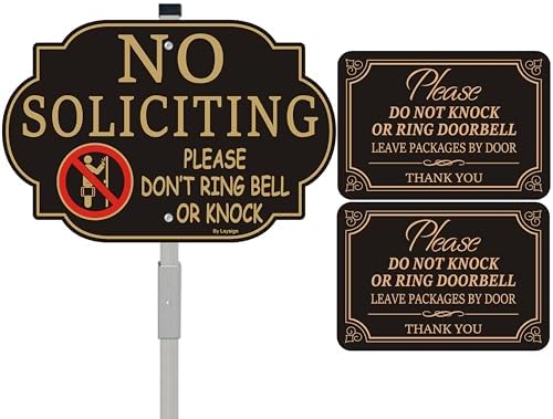 Amazon.com : (1Pack) 12" x 8" No Soliciting Sign for House with Stake ...