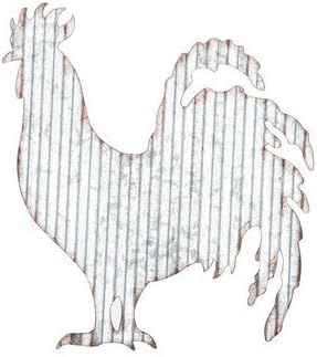 Amazon.com: Wicked Chick Design Corrugated Metal Rooster Wall Art ...