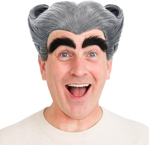 Amazon.com: Wabolay Christmas Mayor Wig for Men Town Wigs Adult Mens ...