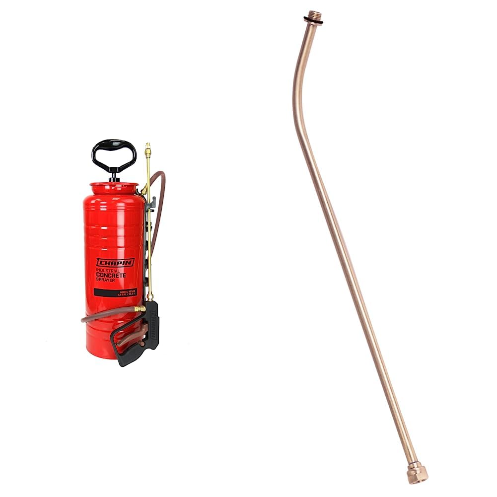 Chapin 19149 Concrete Sprayer, Red & Industrial Brass Male Extension ...