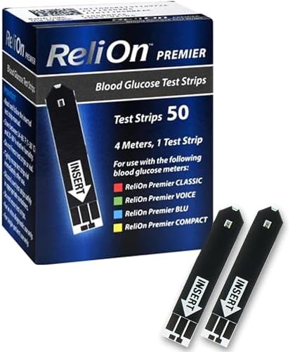 Amazon.com: ReliOn Premier Blood Glucose Test Strips, 50 Count ...