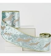 Amazon.com: HUIHUANG Christmas Velvet Wired Ribbon Navy Blue Silver ...