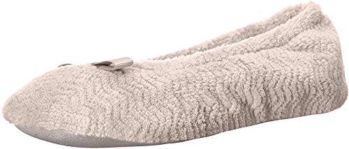 isotoner Women's Chevron Microterry Ballerina House Slipper with ...