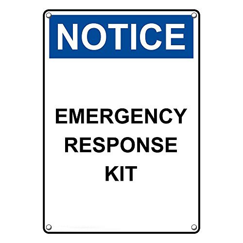 Weatherproof Plastic Vertical OSHA Notice Emergency Response Kit Sign ...