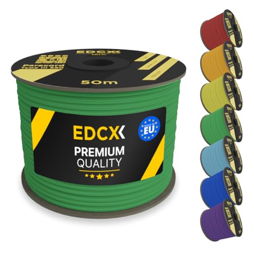 EdcX 4mm Nylon Paracord 550 50m (165 feet) – Type III, 100% Nylon Rope ...