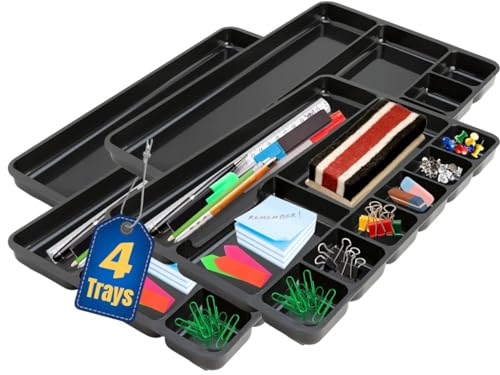 Snapklik.com : 1InTheOffice Plastic Desk Drawer Organizer Tray