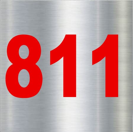 Number Plate 811 Room, Door No,Rack Numbers Warehouse, Steel Brushed ...