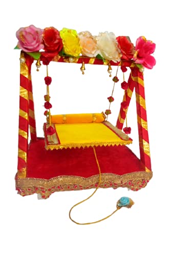 Buy Laddu Gopal JANMASHTAMI Special Heavy Wooden Jhula Decorate with ...