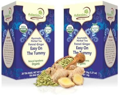 Amazon.com : Adanim Bio Organic Ginger Tea Bags, Value Pack 40 Teagbags ...