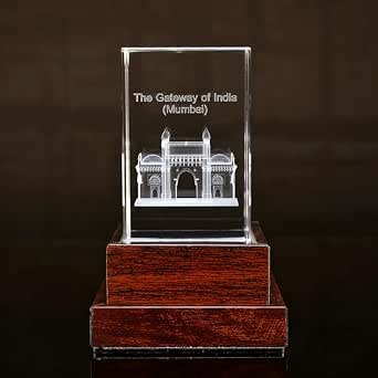 Buy Crystal Crafts Gateway of India 3D Engraved Crystal Cube with Free ...