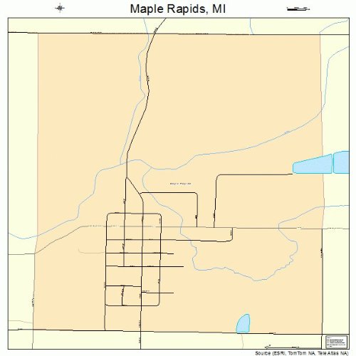 Amazon.com: Large Street & Road Map of Maple Rapids, Michigan MI ...